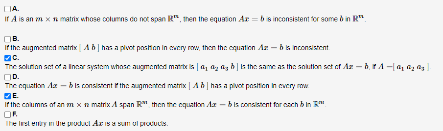 Solved If A is an m×n matrix whose columns do not span Rm, | Chegg.com