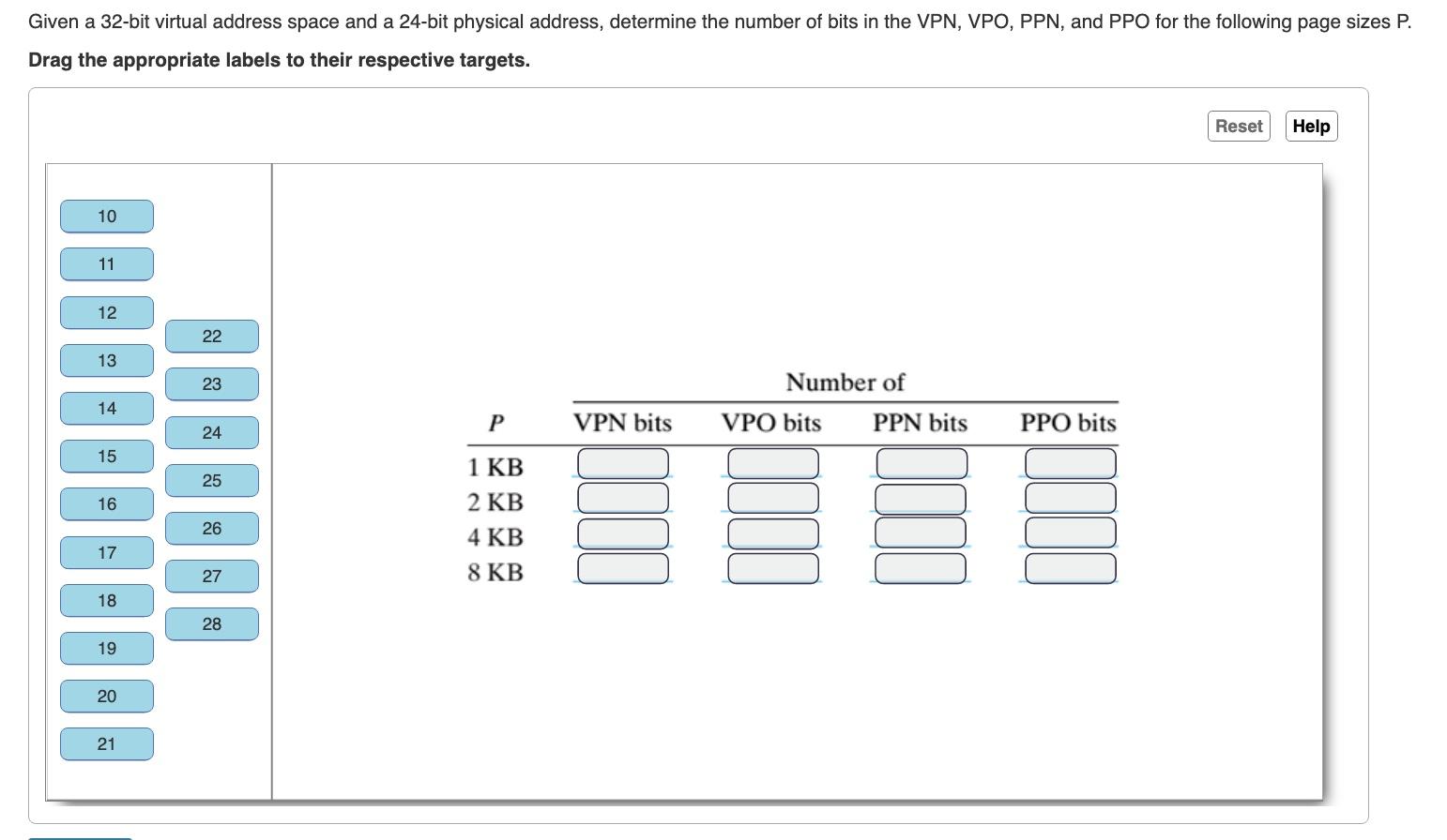 Solved Given a 32-bit virtual address space and a 24-bit | Chegg.com