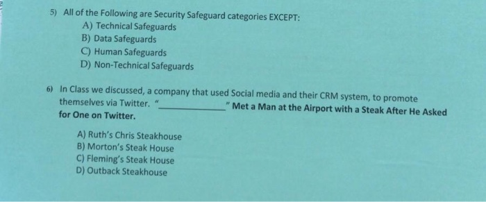 Solved All of the Following are Security Safeguard | Chegg.com