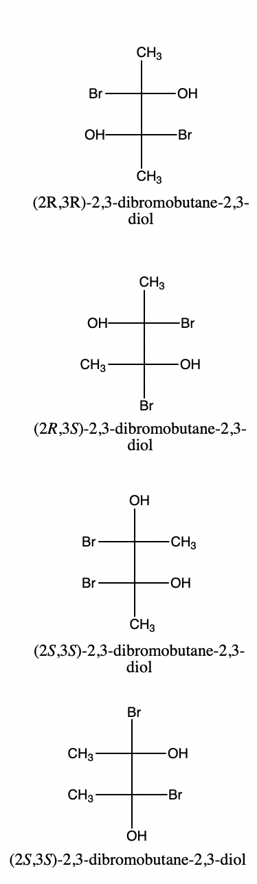 Solved CH3 Br OH OH Br CH3 (2R,3R)-2,3-dibromobutane-2,3- | Chegg.com