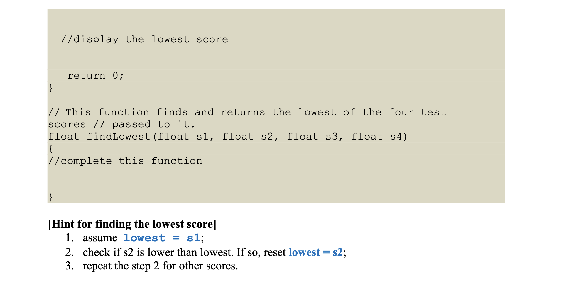 Solved Lab 5 Lowest Score Drop (Version) Objectives To | Chegg.com
