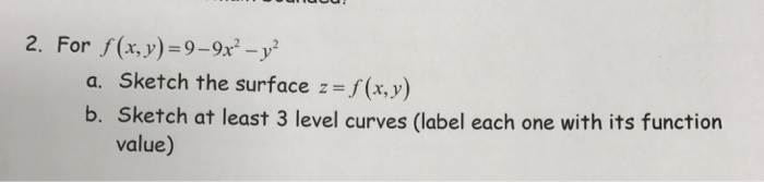 Solved For f (x, y) = 9-9x^2-y^2 a. Sketch the surface z = | Chegg.com