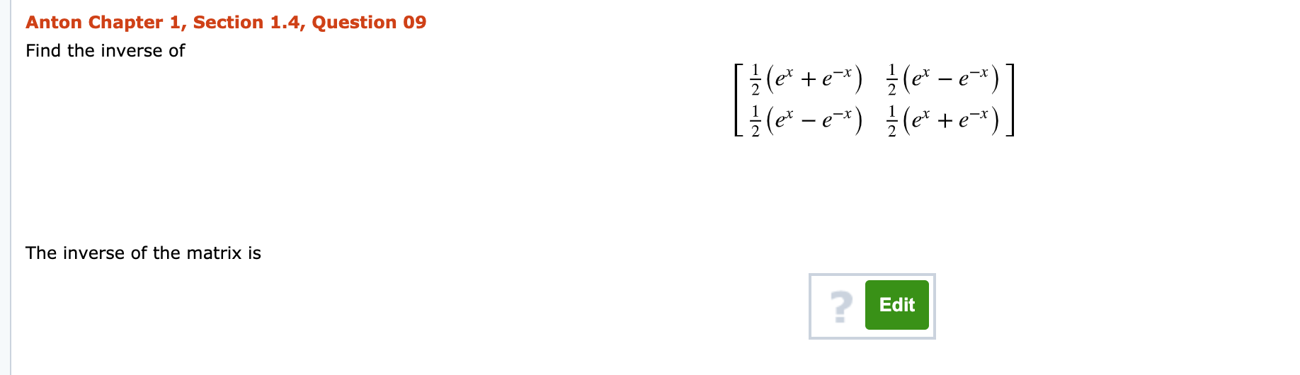 Solved Anton Chapter 1, Section 1.4, Question 09 Find the | Chegg.com