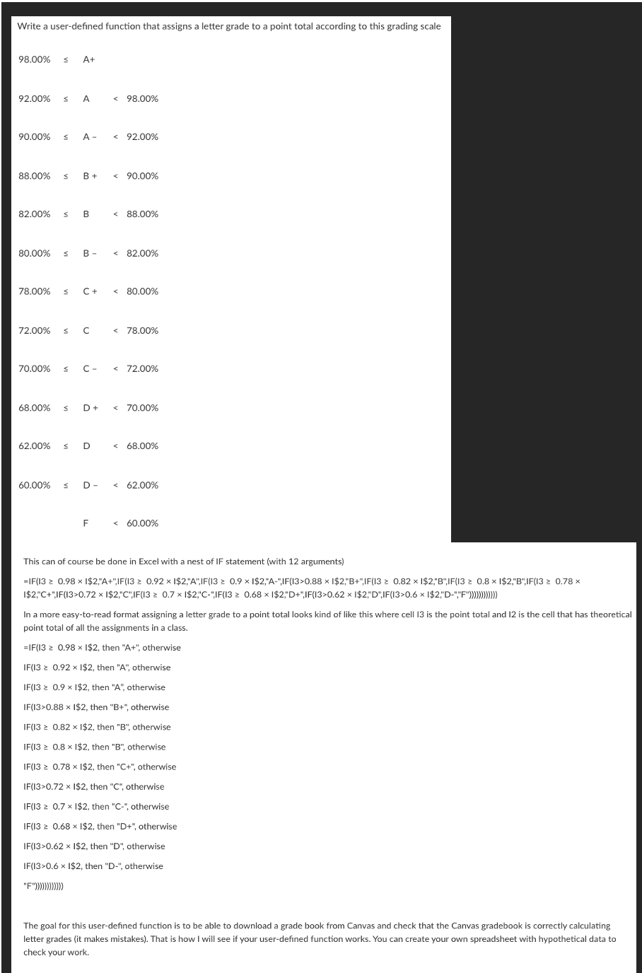Solved Write a user-defined function that assigns a letter | Chegg.com