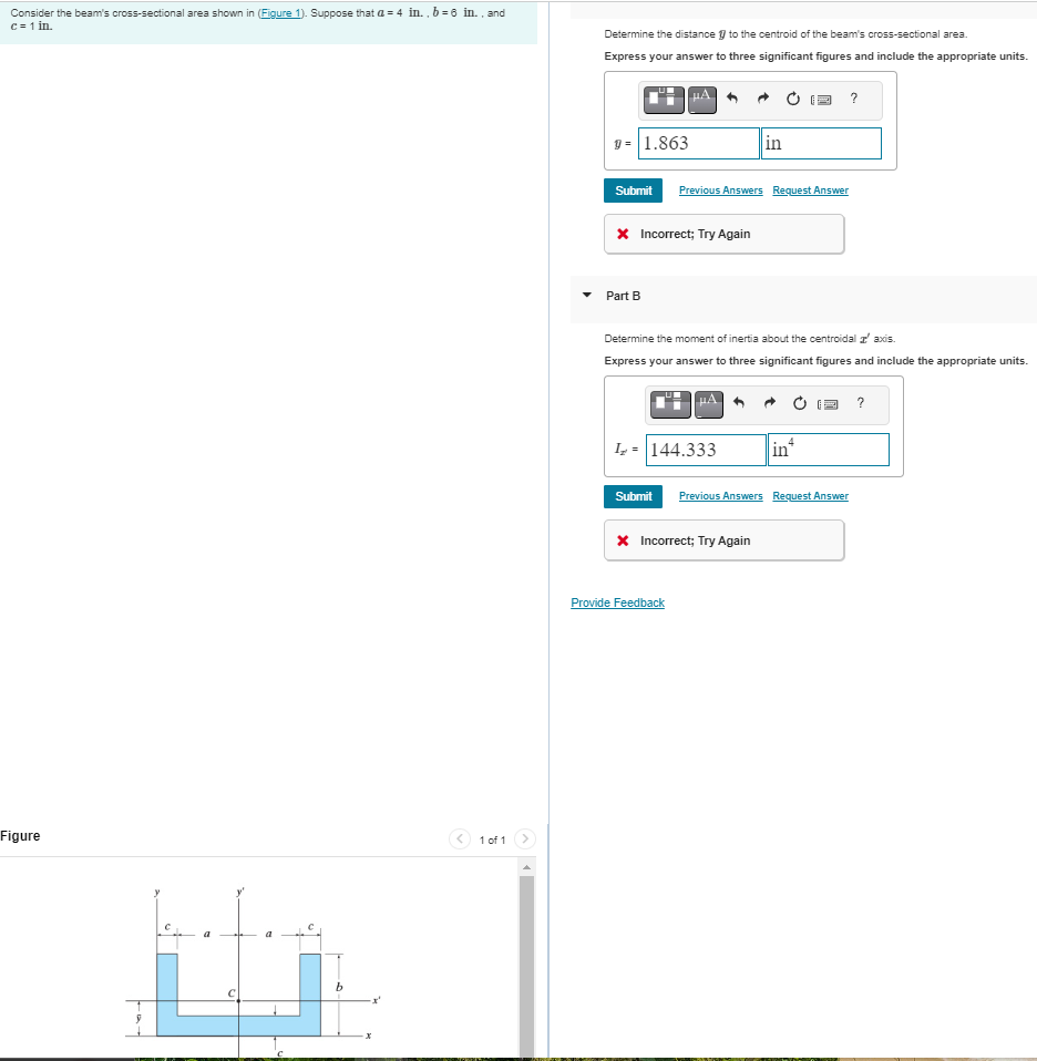 Solved Consider the beam's cross-sectional area shown in | Chegg.com