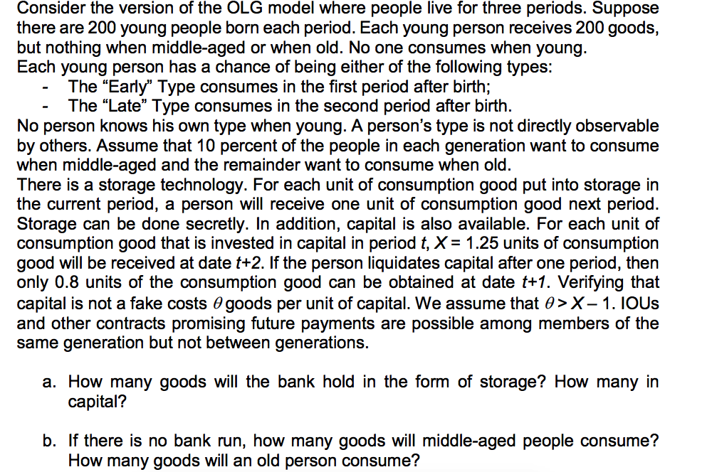 Solved Consider the version of the OLG model where people | Chegg.com