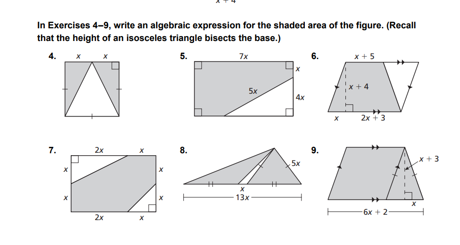 Solved In Exercises 4-9, write an algebraic expression for | Chegg.com