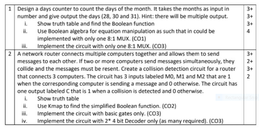 Solved 1 Design a days counter to count the days of the | Chegg.com