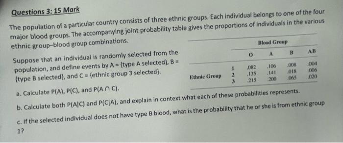 Solved Questions 3:15 Mark The population of a particular | Chegg.com