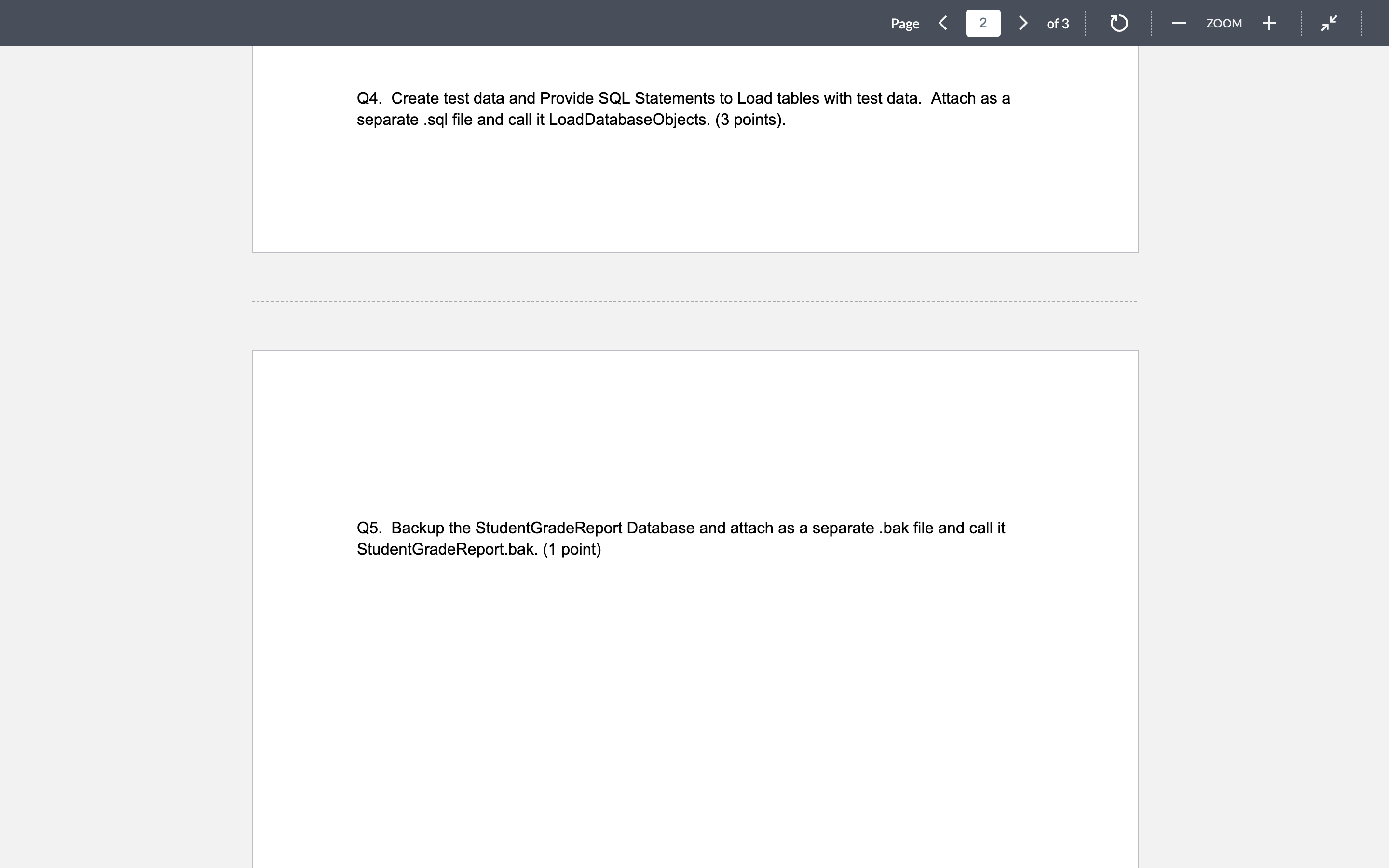 Solved question. Before each tSQL response, please add the | Chegg.com