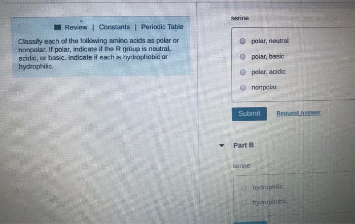 Solved serine Review | Constants I Periodic Table Classify | Chegg.com