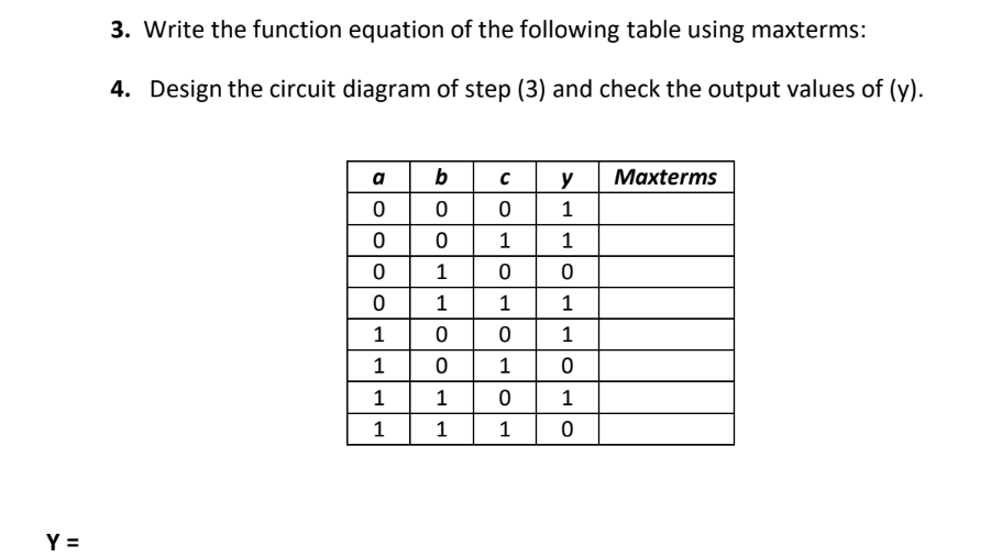 Solved 3 Write The Function Equation Of The Following Table