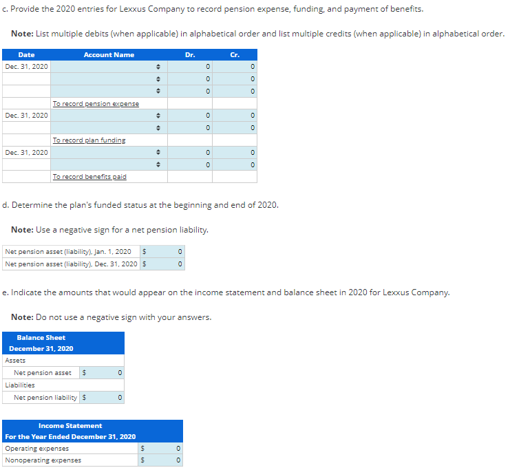 2020 records of Lexxus Company provided the following | Chegg.com