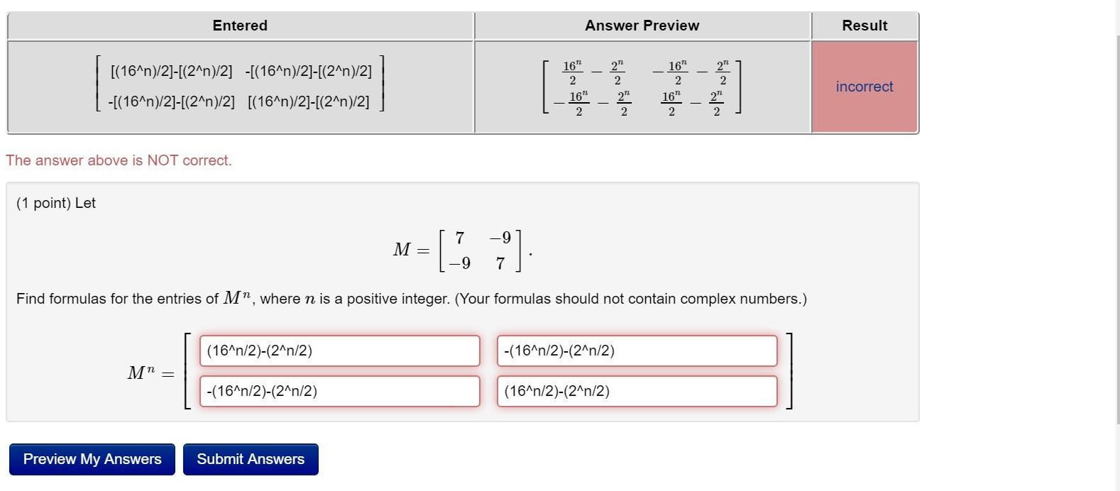 Solved I keep getting it wrong and I've doubled checked | Chegg.com