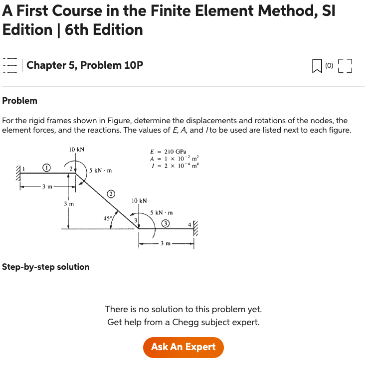 A First Course in the Finite Element Method, SI | Chegg.com