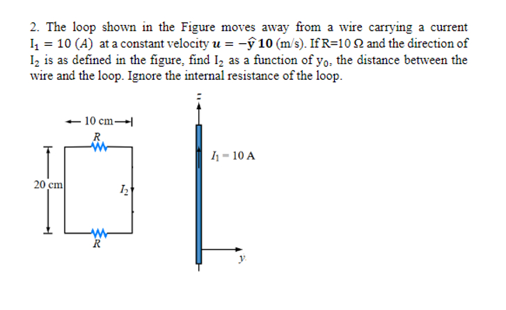Solved The loop shown in the Figure moves away from a wire | Chegg.com