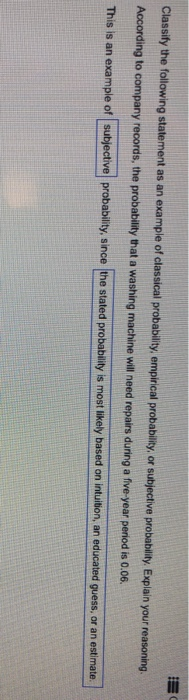 Solved Classify the following statement as an example of | Chegg.com