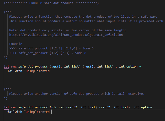 Solved PROBLEM safe dot-product (*** Please, write a | Chegg.com