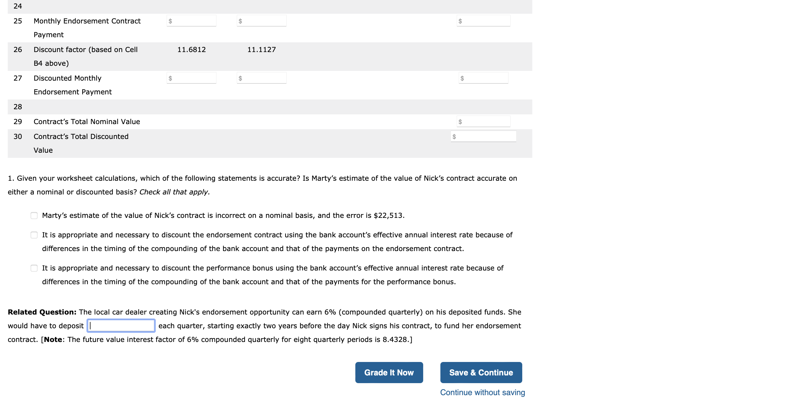 Solved Contract Evaluation Worksheet Complete the following | Chegg.com