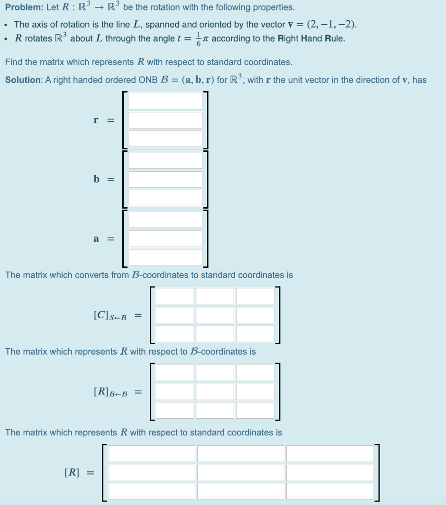 Problem: Let R:R” Rº be the rotation with the | Chegg.com
