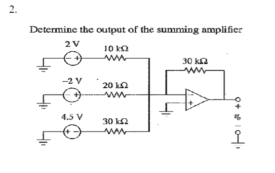 Solved Determine the output of the summing amplifier | Chegg.com