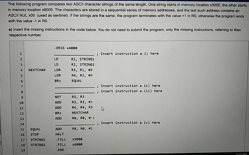 The following program compares two ASCIl character | Chegg.com The following program compares two ASCIl character | Chegg.com