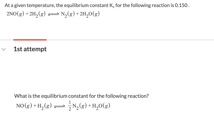 Solved At a given temperature, the equilibrium constant Kc | Chegg.com