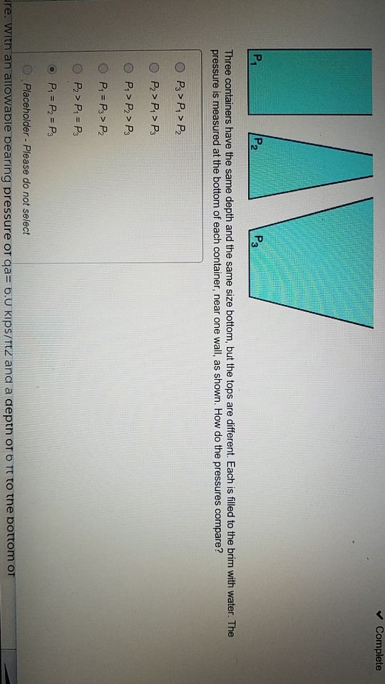 Solved Complete 3 Three containers have the same depth and | Chegg.com