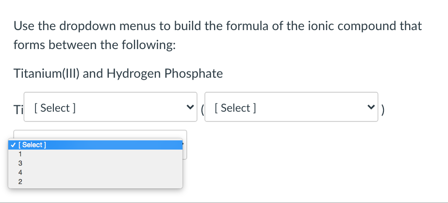 Solved Use the dropdown menus to build the formula of the | Chegg.com