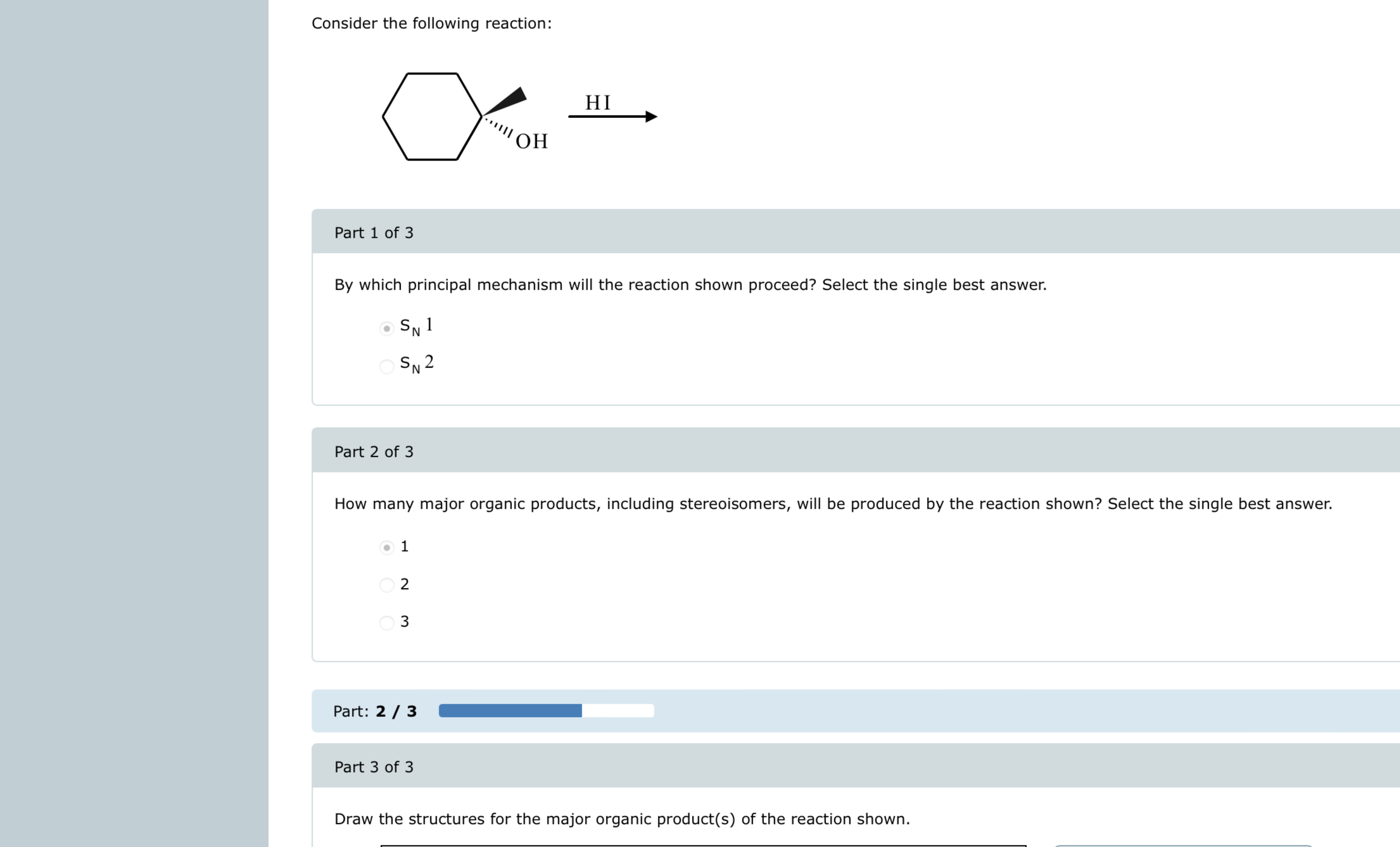 Solved Consider the following reaction:Part 3 ﻿of 3Draw the | Chegg.com