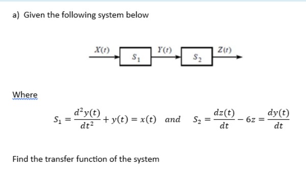 Solved a) ﻿Given the following system | Chegg.com