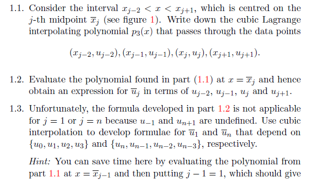 Solved 1.1. Consider the interval 1;-2 | Chegg.com