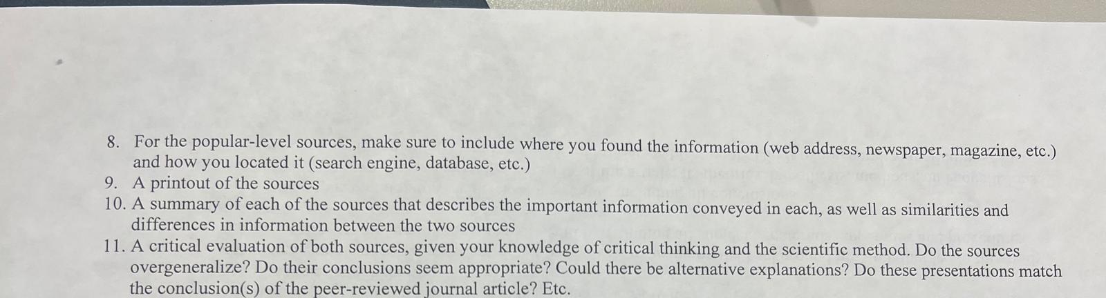 Solved For the popular-level sources, make sure to include | Chegg.com