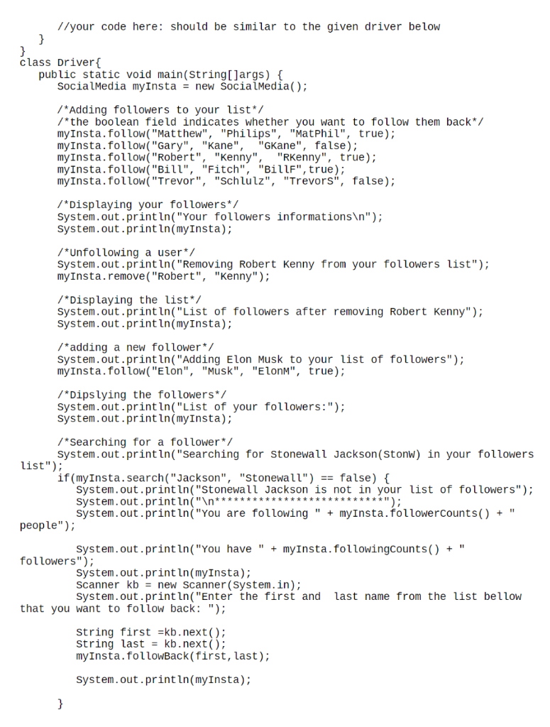 Solved Follow the instructions and write the code. IMPORTANT | Chegg.com