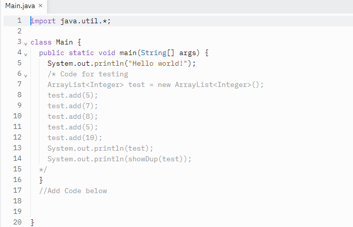 Solved V 6 v Main.java 1 limport java.util.*; 2 3, class | Chegg.com