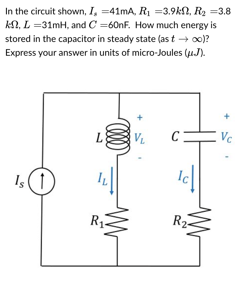 Solved In the circuit shown, Is = 41 mA, R1 = 3.9k ohms, R2 | Chegg.com