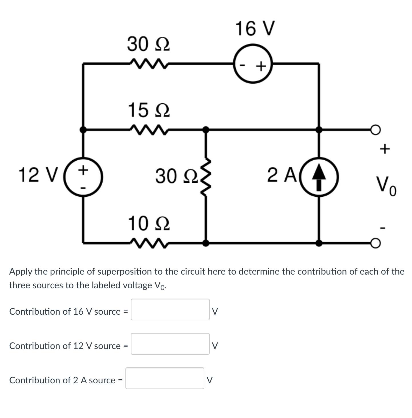Solved Apply the principle of superposition to the circuit | Chegg.com