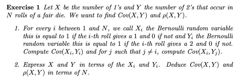 Solved Exercise 1 Let X be the number of 1's and Y the | Chegg.com