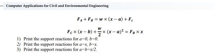 Solved Computer Applications for Civil and Environmental | Chegg.com