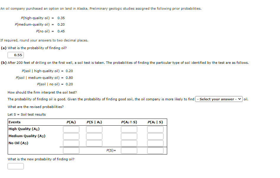 Solved An oil company purchased an option on land in Alaska. | Chegg.com