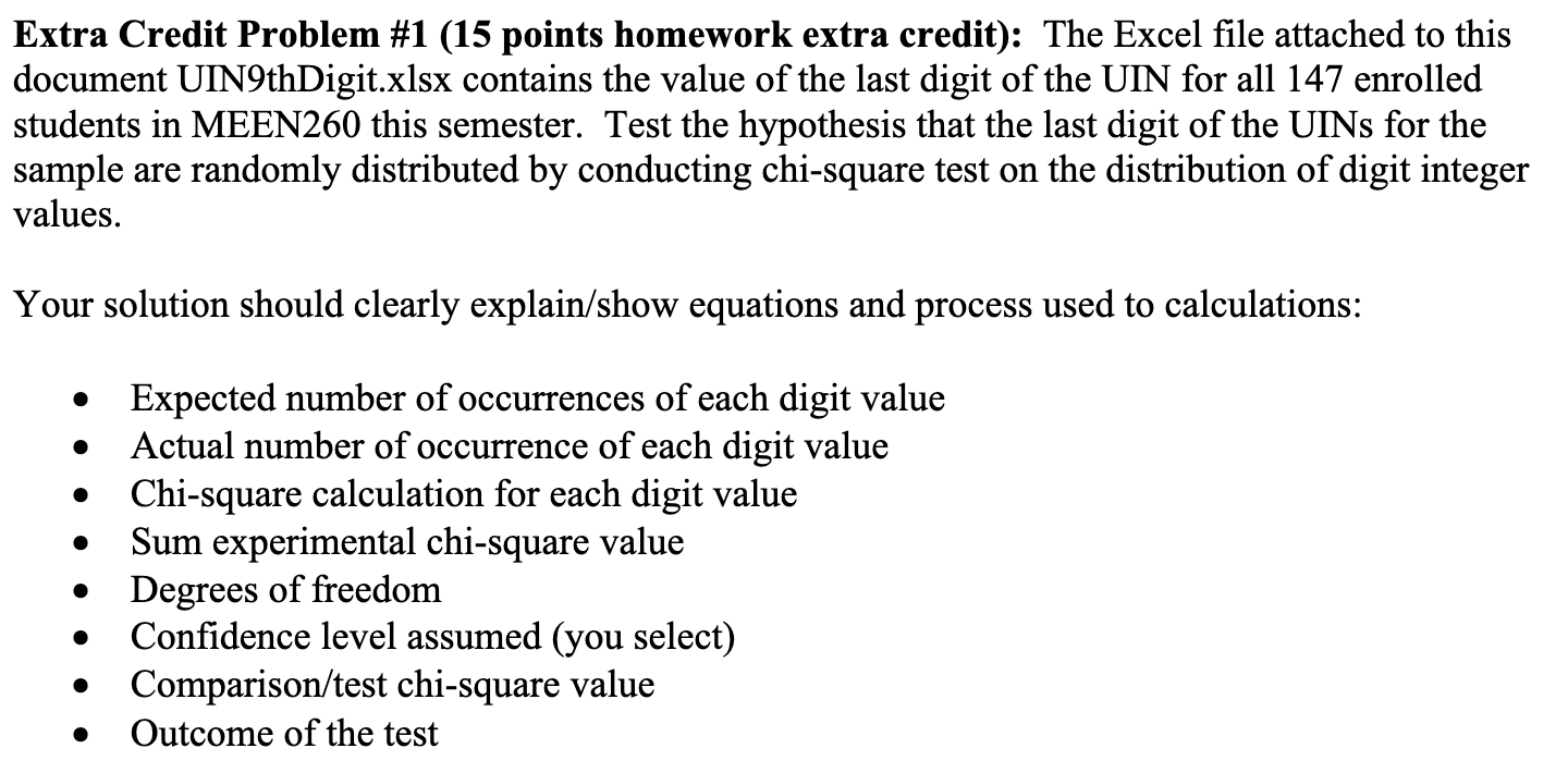 Extra Credit Problem #1 (15 points homework extra | Chegg.com