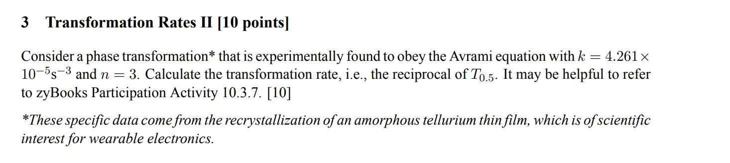 Solved 3 Transformation Rates II [10 points] Consider a | Chegg.com