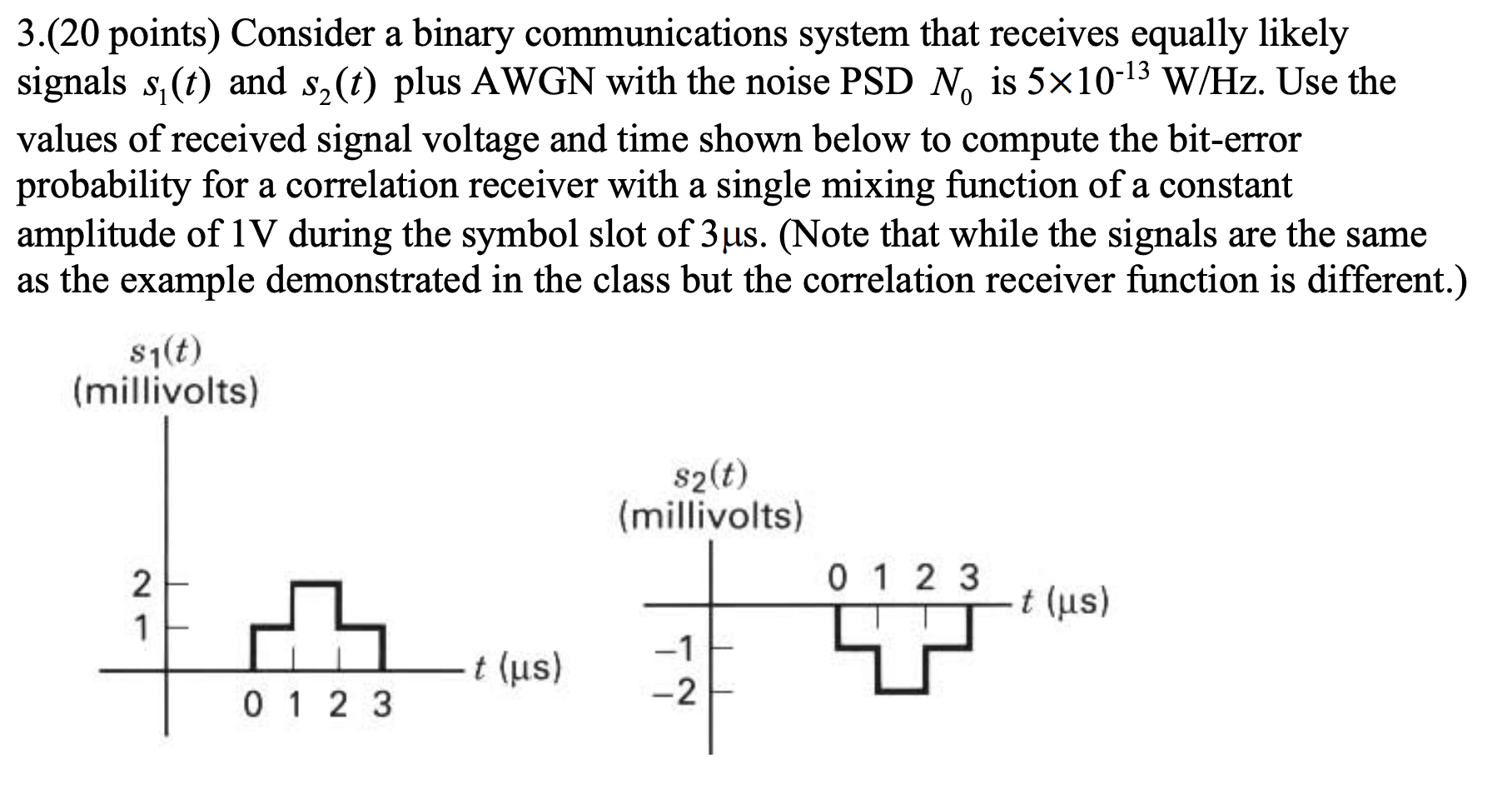 Solved 3.(20 points) Consider a binary communications system | Chegg.com