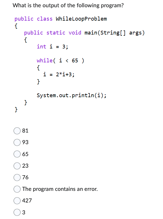 Solved What is the output of the following program? 81 93 65 | Chegg.com