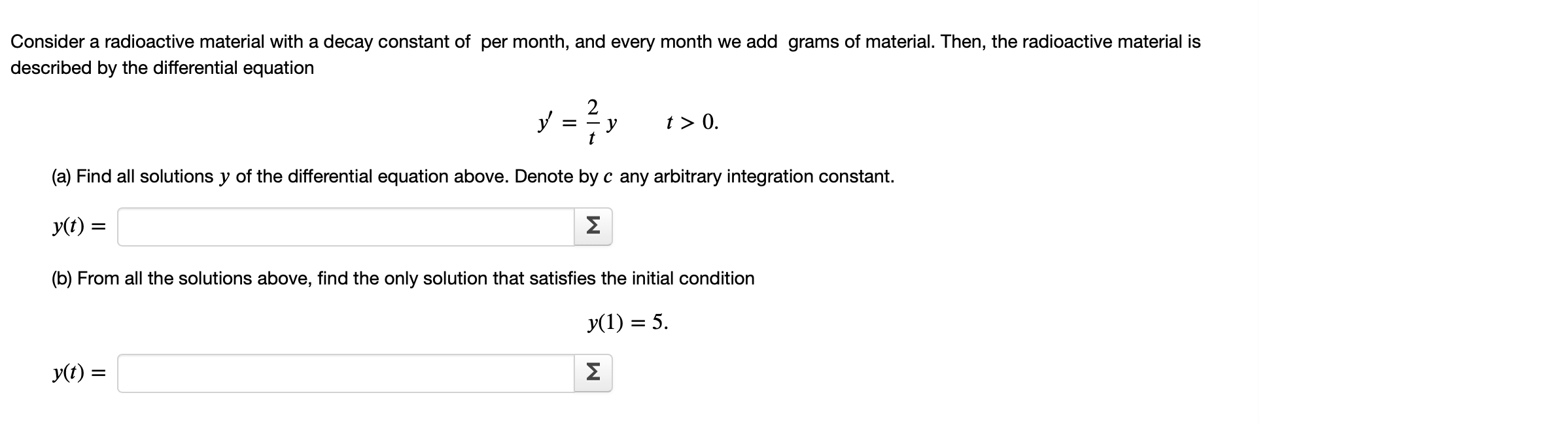 Solved Consider a radioactive material with a decay constant | Chegg.com