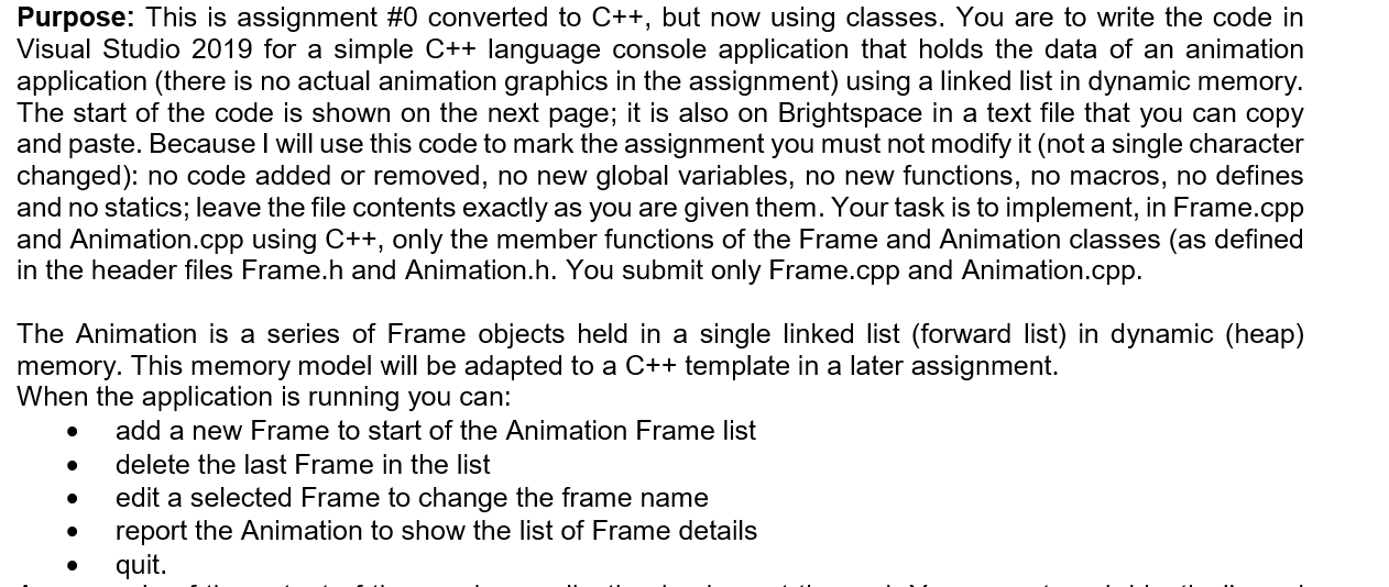 Purpose: This is assignment #0 converted to C++, but | Chegg.com