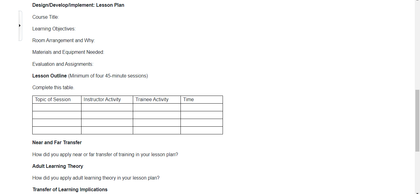 Unit 6 Assignment: Design/Develop/lmplement: Design | Chegg.com