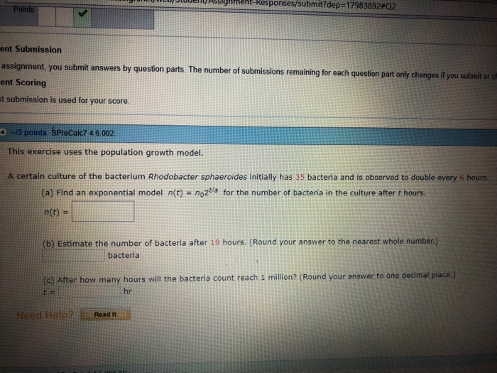 Solved ASSign ment Responses ent / - / submit ?dep | Chegg.com