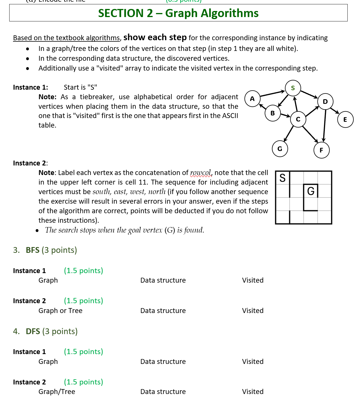 Solved SECTION 2 - ﻿Graph AlgorithmsBased on the textbook | Chegg.com