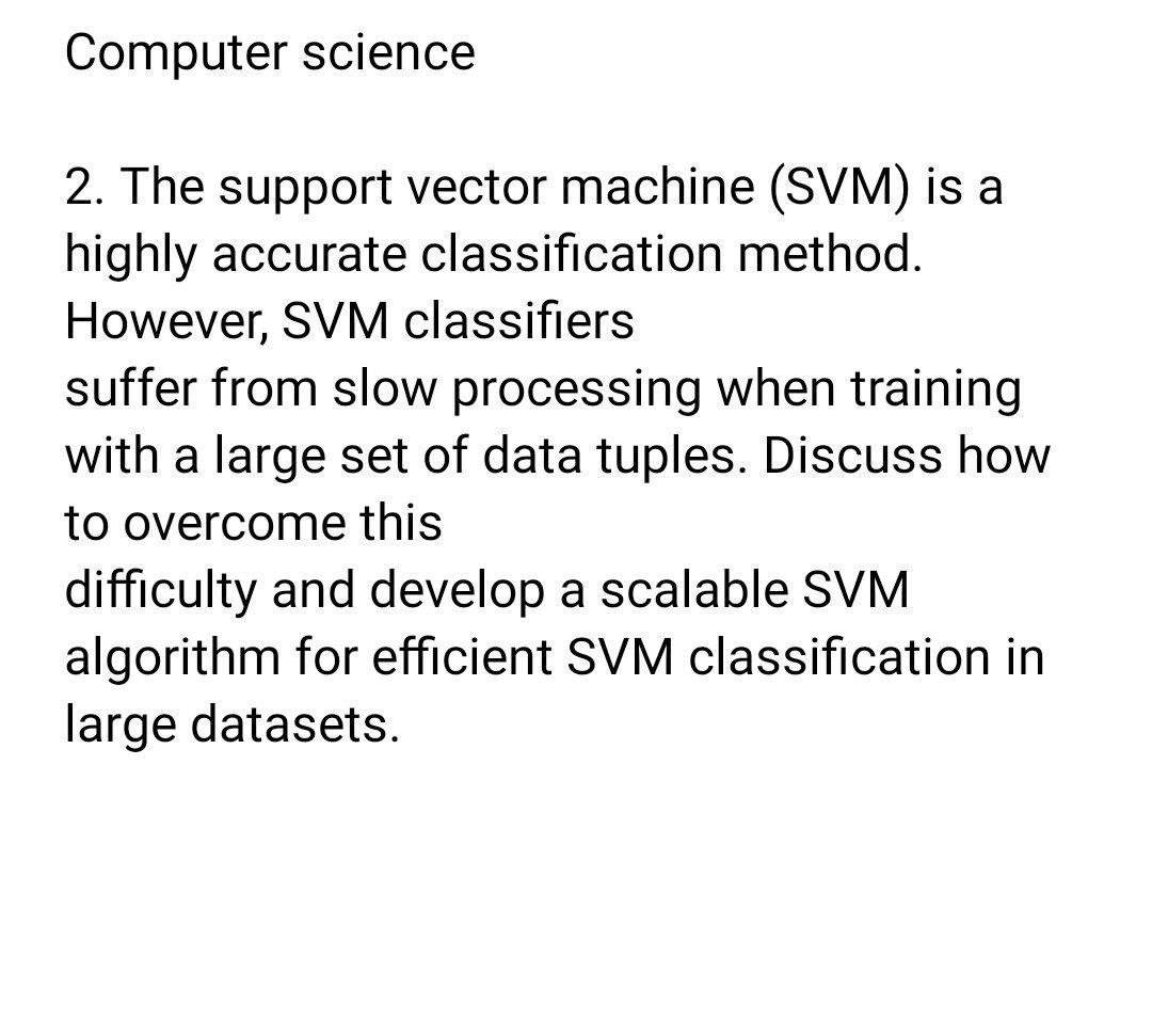 Solved Computer science 2. The support vector machine (SVM) | Chegg.com